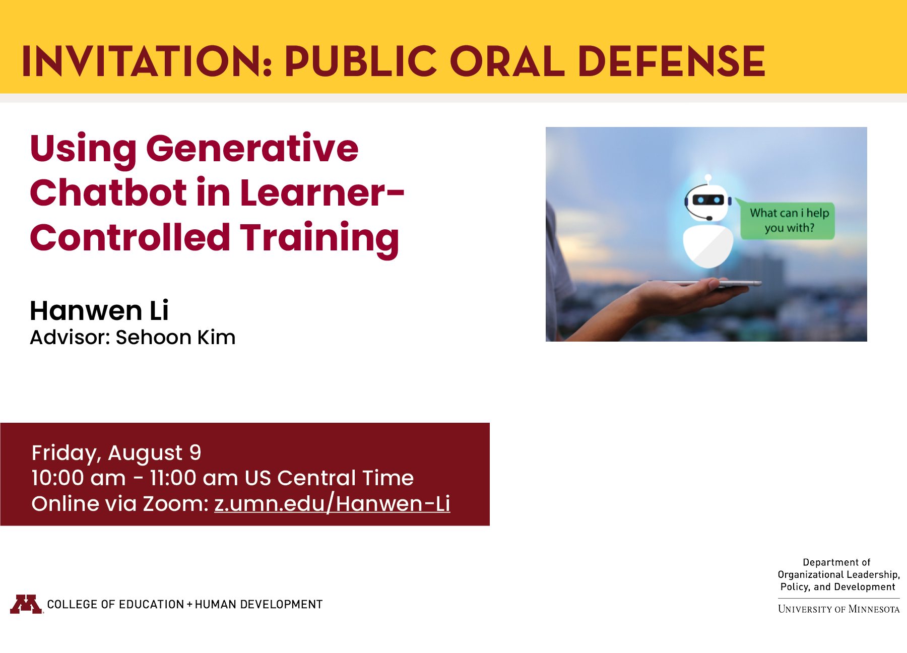 Public Oral Defense: Hanwen Li | Department of Organizational ...